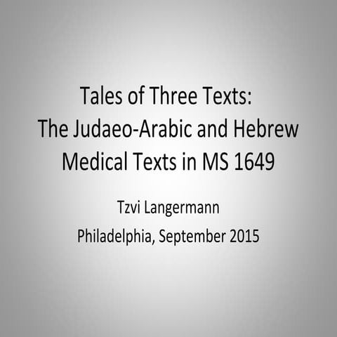 Tales of Three Texts | PPT