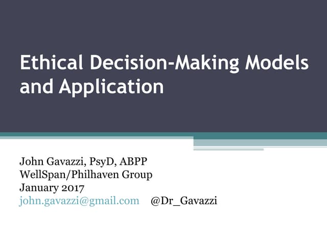 Ethical decision making (corey et al) | PDF