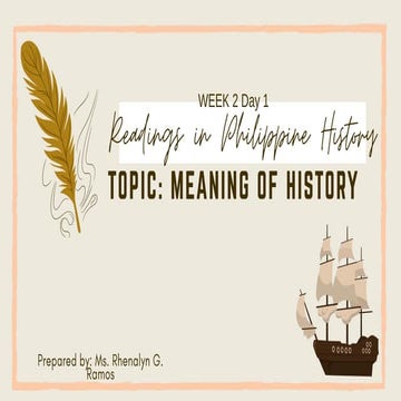 Readings in Philippine History - Focusing on its Meaning | PDF