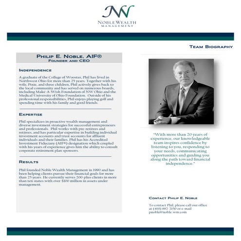 Philip Noble Biography | PDF