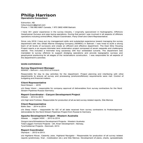 Philip Harrison Personal Resume 2017 | PDF