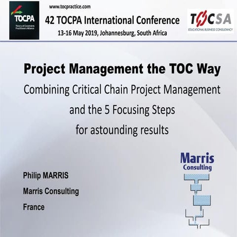 Project Management the Theory Of Constraints Way | PPT