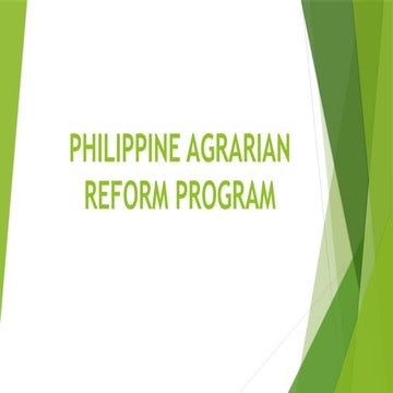 Agrarian land reform program (roxas aquino) | PPT