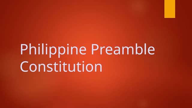 Preamble | PPT