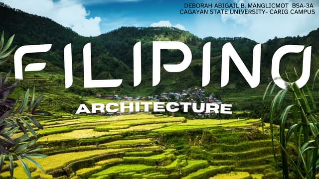 Hoa 4 - Philippine Architecture 1 | PDF