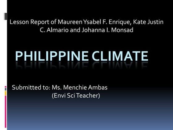 Types of Climates in the Philippines.pptx | Weather | Science