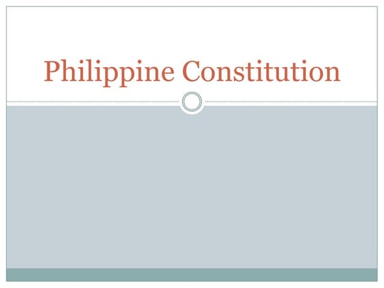 The 1987 philippine constitution | PPTX