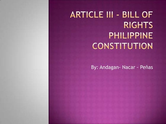 Philippines bill of rights | PPTX