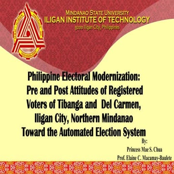 A research on Philippine Electoral Modernization | PPTX