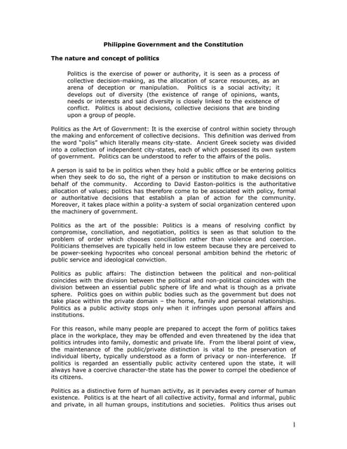 PHILIPPINE POLITICS AND GOVERNANCE MODULE 1 QUARTER 1 GRADE 11 SENIOR ...