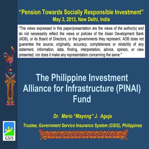 Philippine investment alliance for infrastructure fund by mario aguja | PPT