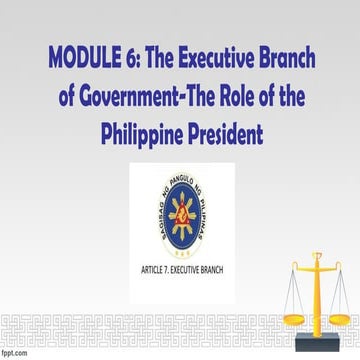 THE EXECUTIVE BRANCH OF THE PHILIPPINE GOVERNMENT | PPTX
