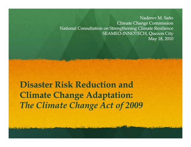 Ra 9729 Climate Change Act of 2009 | PPT