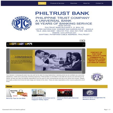Philippine trust company philtrust bank | PDF