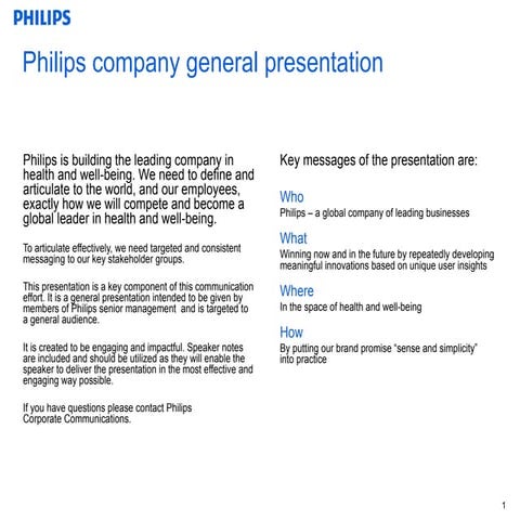 Philips Global Introduction English | PPT