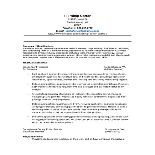 Phillip carter, resume | DOC