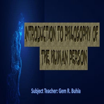 Introduction to Philosophy of the Human Person | PDF