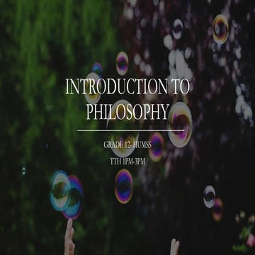 Intro to Philosophy quarter one week 1 day 1 | PPTX | Education