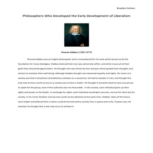 Social contract theory by Thomas Hobbes, John Locke and JJ Rousseau | PDF