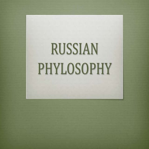 Russian Philosophers by Elizaveta Stepanova | PPTX