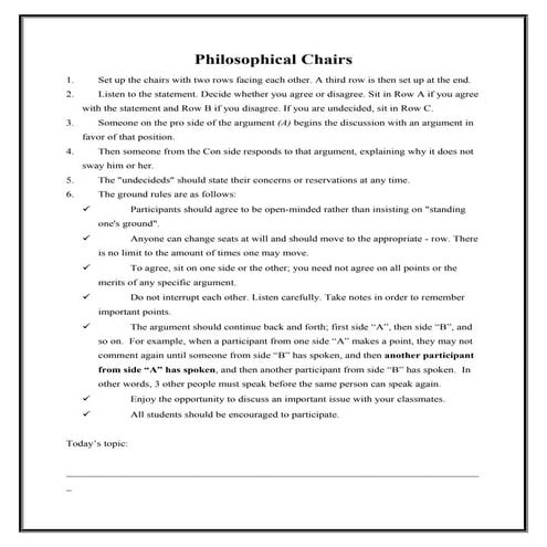 Philosophical Chairs | DOC