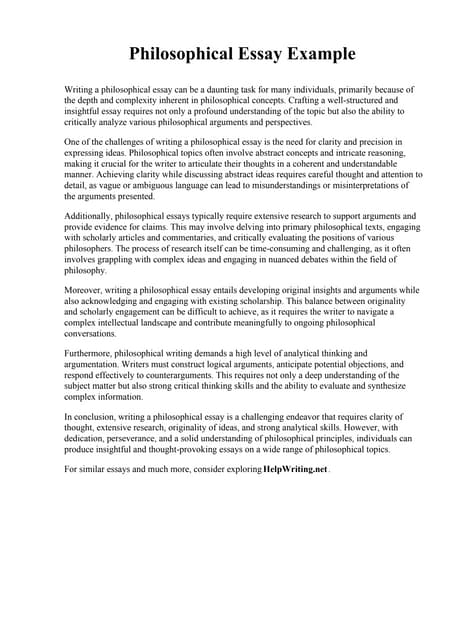 Essay About Philosophy | PDF