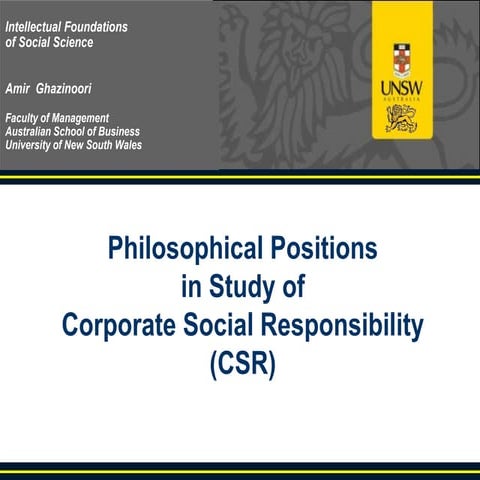 Philosophical stands in study of csr | PDF