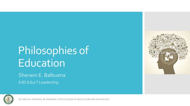 The Seven Philosophies of Education | PPTX