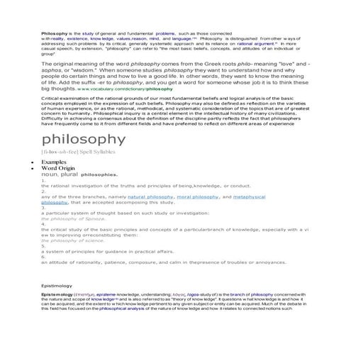 2 Major fields of philosophy METAPHYSICS AND EPISTEMOLOGY ONLY | PPTX