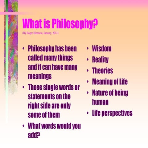 introduction to philosophy- and overview | PPT