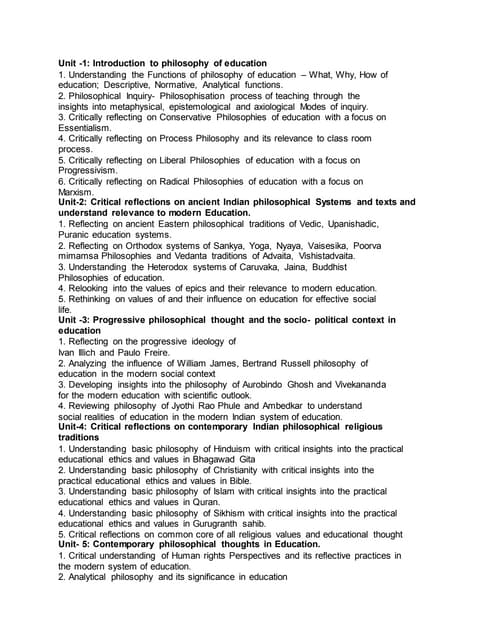 B.ed. 1st sem philosophies in education | PDF