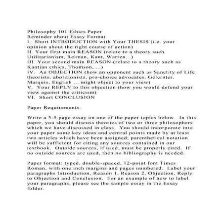 Philosophy term paper | PPT