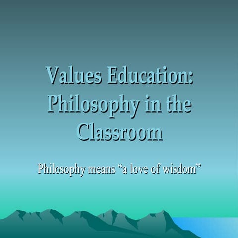 Philosophy In The Classroom | PPT