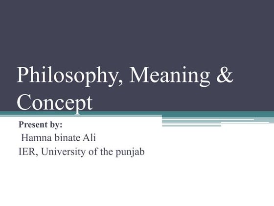 Concept of philosophy | PPTX