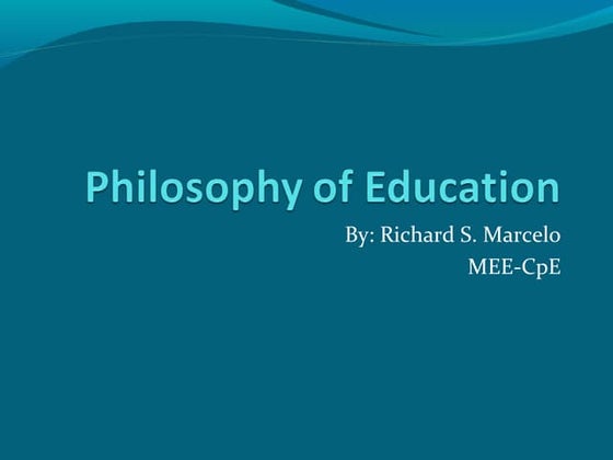 philosophy of education, progressivism | PPT