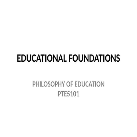 Philosophy of education | PPTX