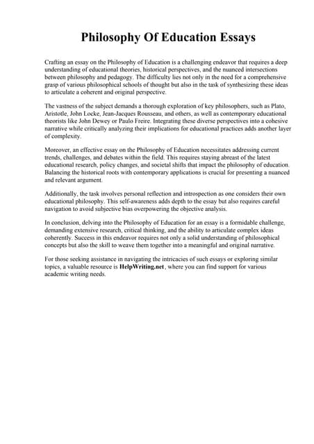 Essay On Philosophy Of Education.pdf