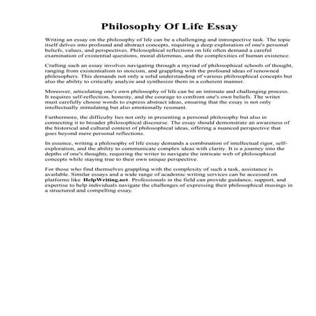 Philosophy Of Life Essay.pdf