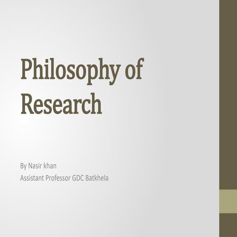 Philosophy of Research.pptx Notes PDF notes | PPTX