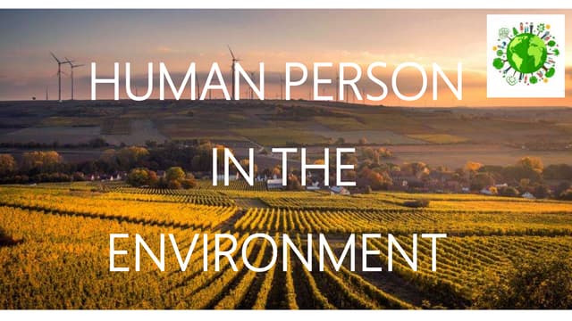 The human person in the environment | PPTX