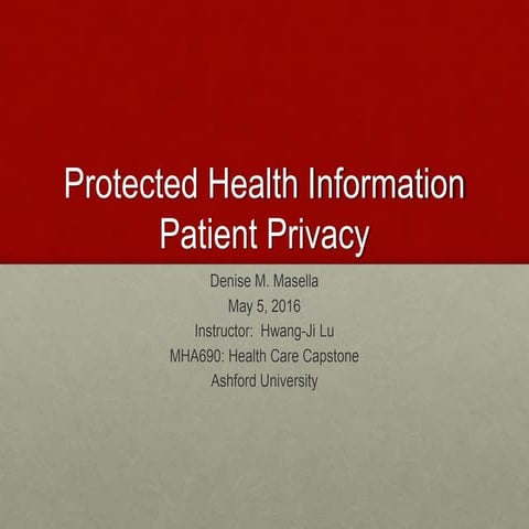 PROTECTED HEALTH INFORMATION_PATIENT PRIVACY | PPTX