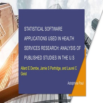 Statistical software application used in health services research ...