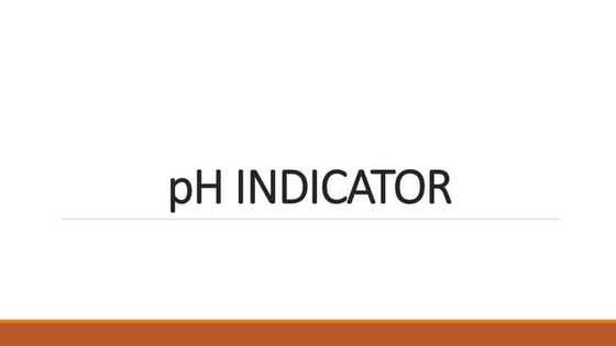 Theory of indicator | PPTX | Chemistry | Science