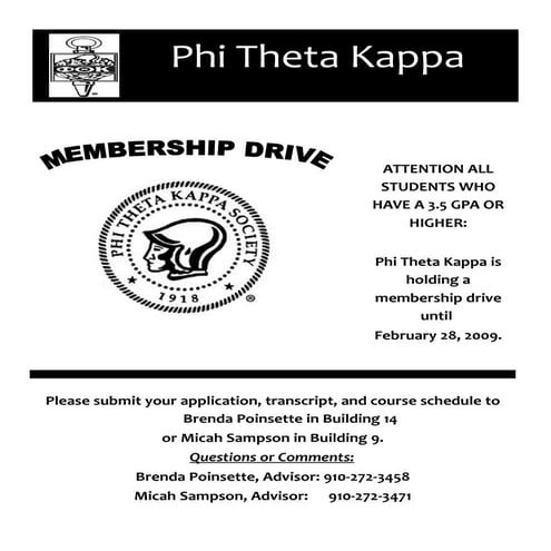 Phi Theta Kappa Membership Drive Flyer | DOC