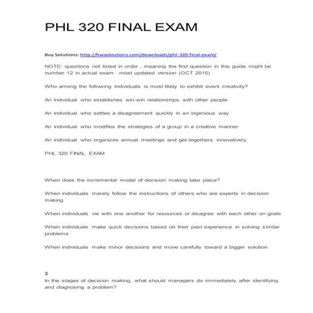 Phl 320 final exam | PDF