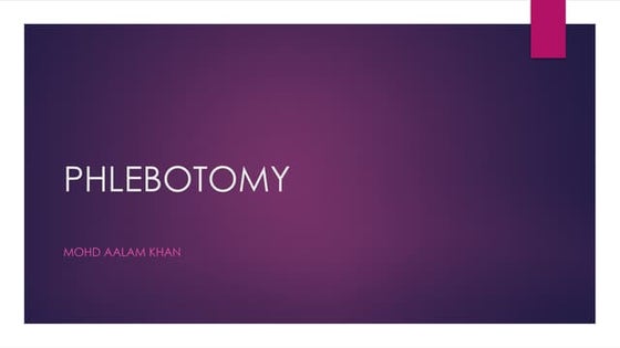 Phlebotomy | PPT | Blood Disorders | Diseases and Conditions
