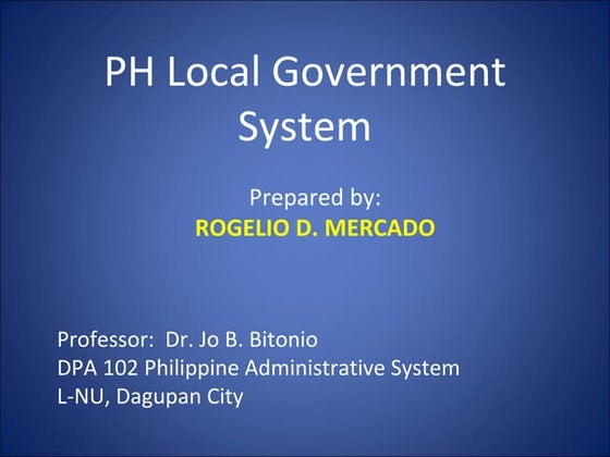 The Philippine Local Government Code | PPT | Developmental Sites | Real ...