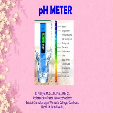 pH METER.pptx Bioinstrumentation Uses of pH meter | PPTX