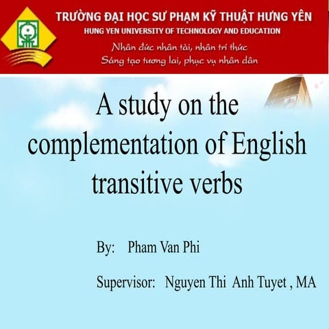 Graduation Thesis: A study on the complementation of English transitive ...