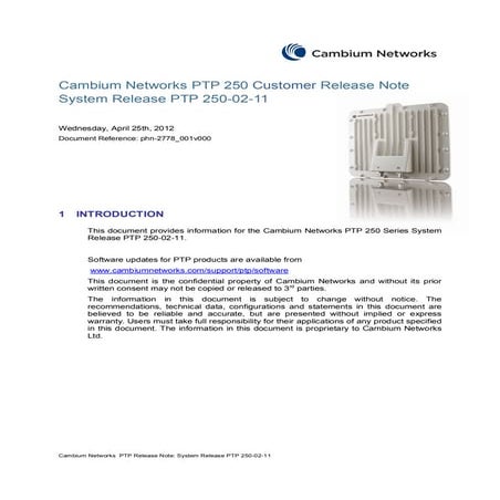 Cambium Networks PTP 650 Product Card | PDF